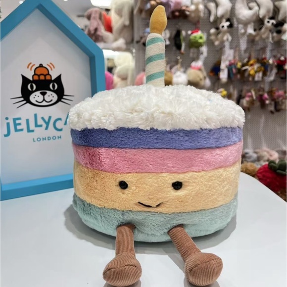 Jellycat | Toys | Authentic Jellycat Amuseables Rainbow Birthday Cake ...